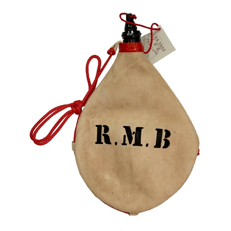 SPANISH WINE SKIN, Leather bota Bag- Wine skin Tres ZZZ latex, Spain