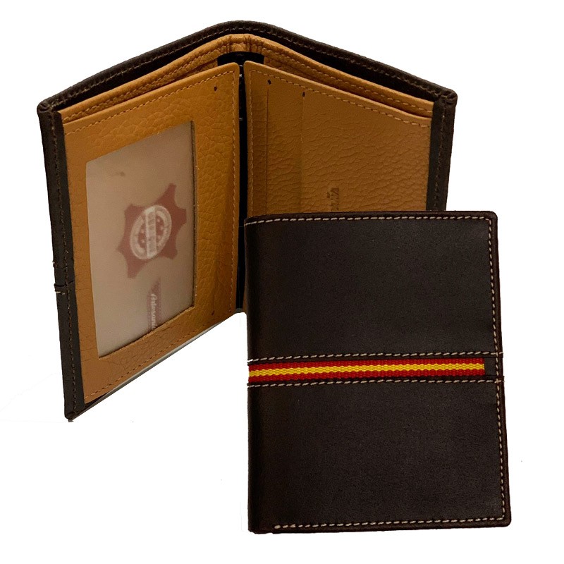 Spain flag leather man's wallet, spanish fashion on-line. ZiNGS gifts