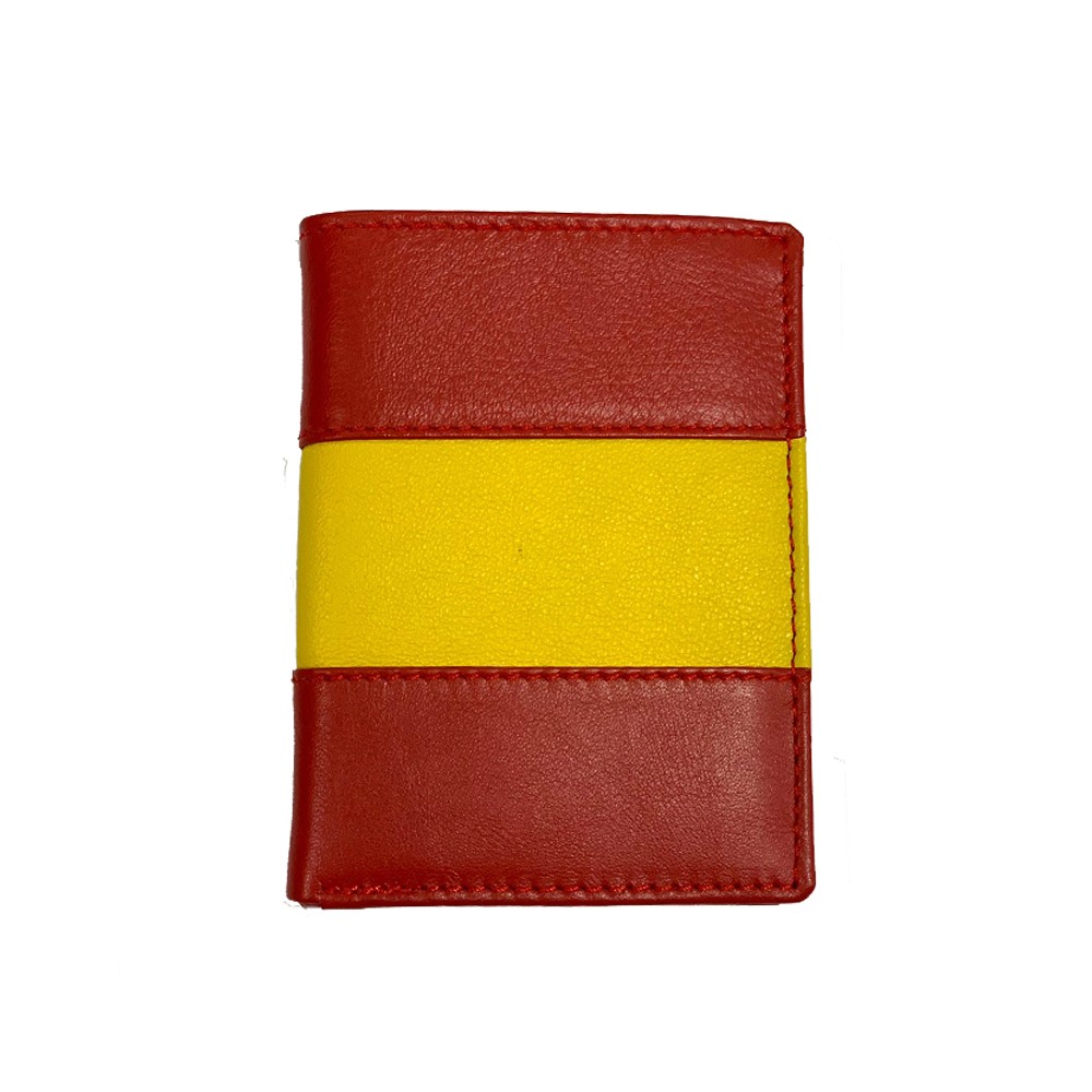 Spanish flag leather men's wallet Modelos Vertical with purse